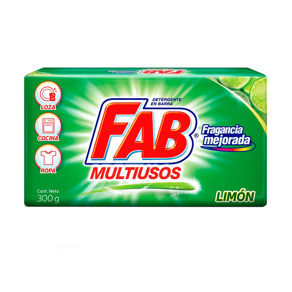 Jabón En Barra Fab Multiusos limón X 300g - Tiendas Jumbo