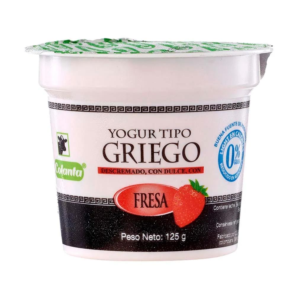 Yogurt griego Colanta fresa x125g | Tiendas Jumbo