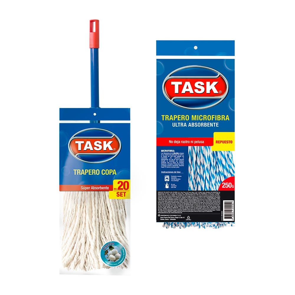 Trapero task n.20+rto trapero microfibra 250gr - Tiendas Metro