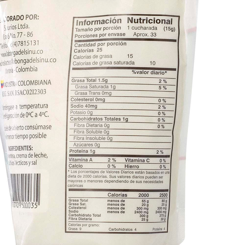 Suero La Bonga Del Sinú Crema Doypack X500g Tiendas Jumbo
