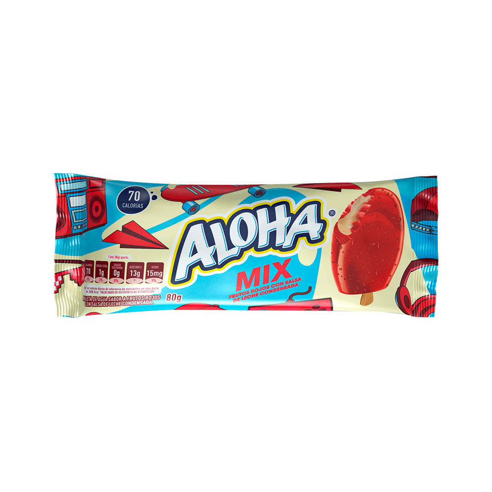 Paleta aloha mix frutos rojos x80g | Tiendas Metro