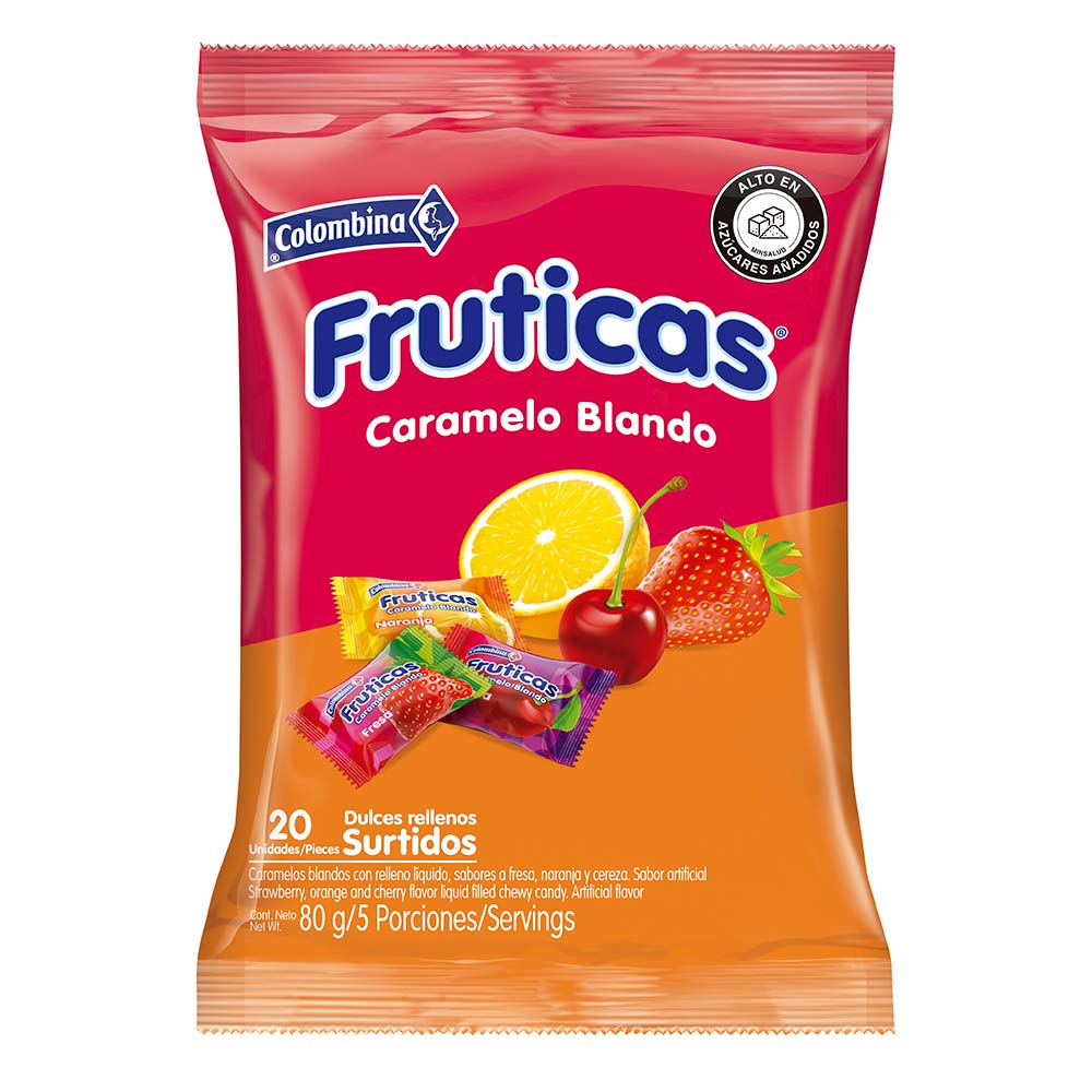 Caramelo Fruticas blando surtido x20und x80g - Tiendas Jumbo