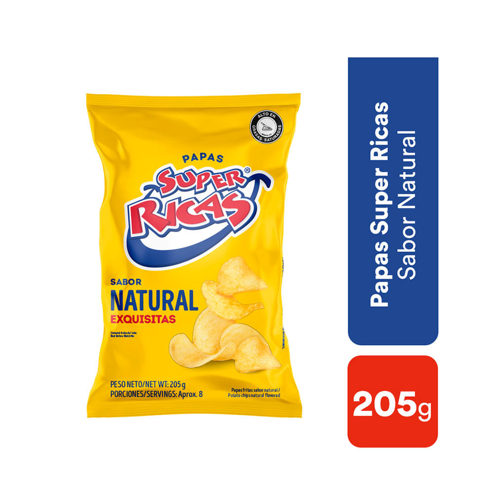 Papas super ricas natural x205g | Tiendas Metro