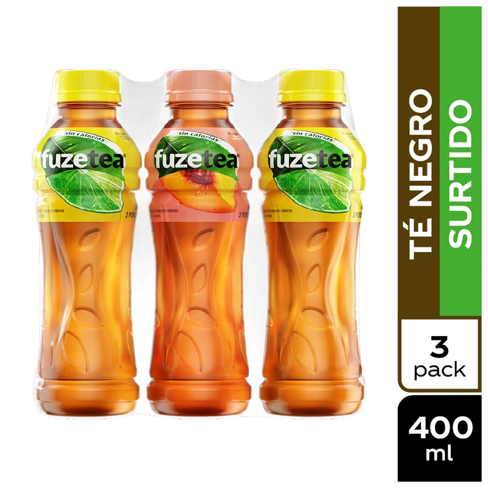 Té negro fuze tea surtido 400ml x3 | Tiendas Metro