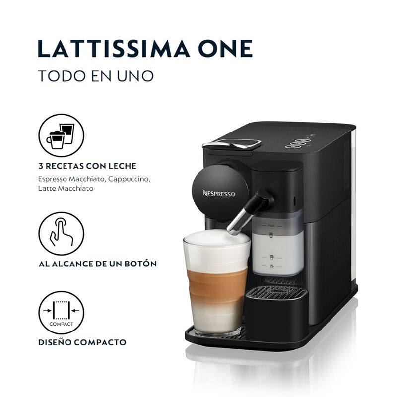 Lattissima one Nespresso F121-CO-BK-NE2 Negro - Tiendas Metro