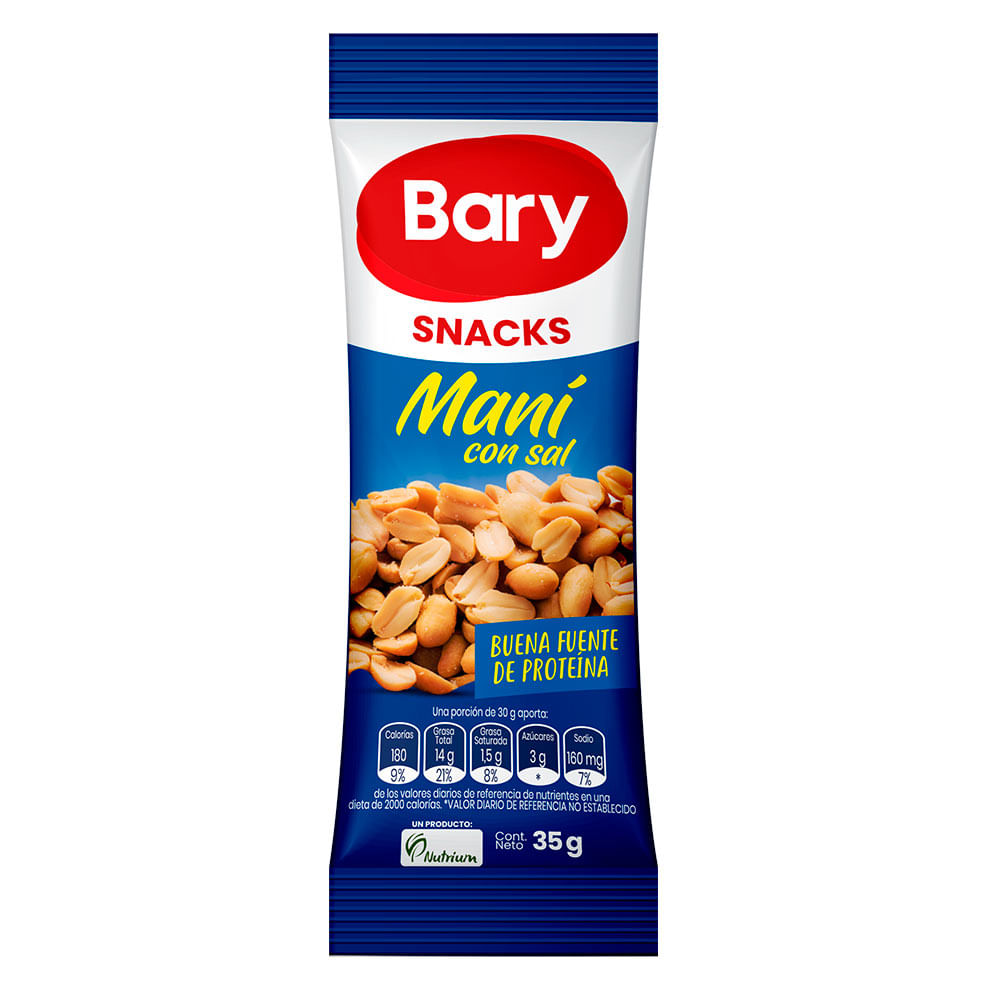 Maní Bary con sal Snack 35g | Tiendas Metro