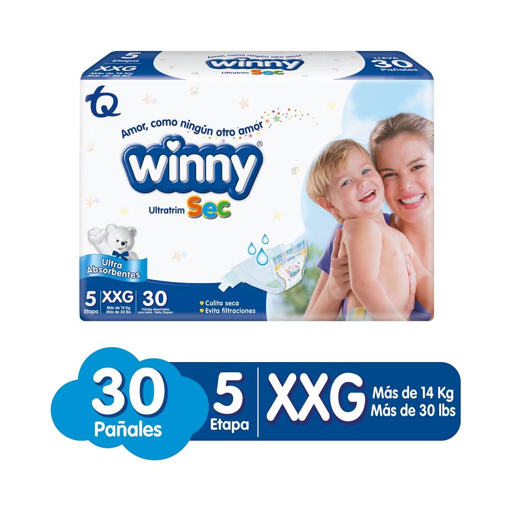 Pañales Winny Ultratrim Sec etapa 5 x30 | Tiendas Metro