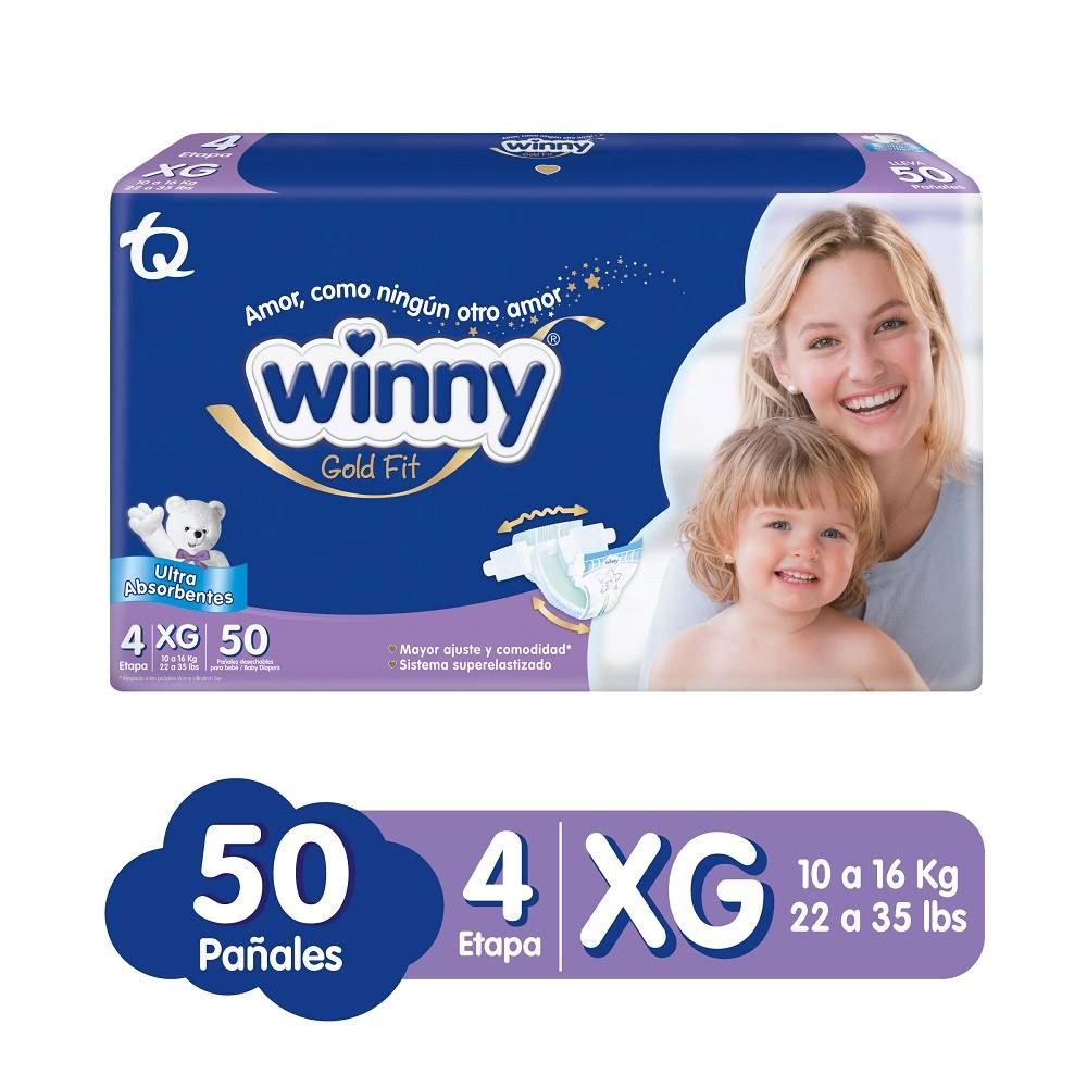 Pañales Winny Ultratrim Gold etapa 4 x50und | Tiendas Jumbo