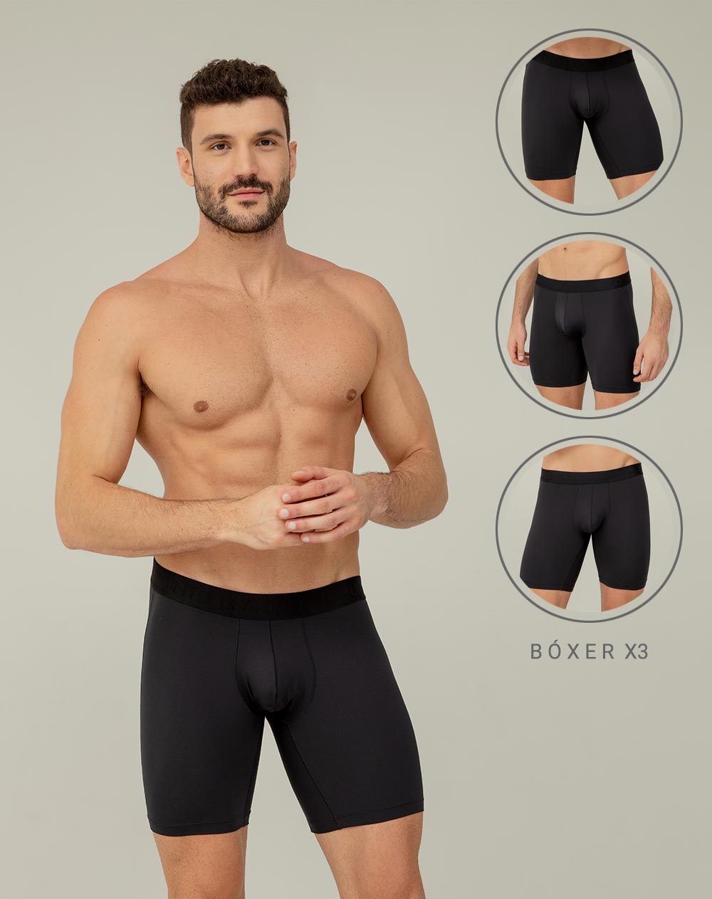 Bóxer Largo Y Ajustado Fabe X3 Punto Blanco | Tiendas Metro