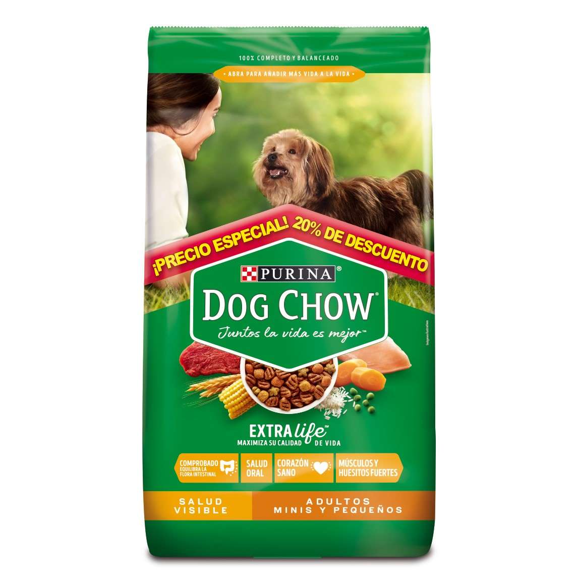 Comida para perro Dog Chow Adultos minis y pequeños x2kg - Tiendas Metro