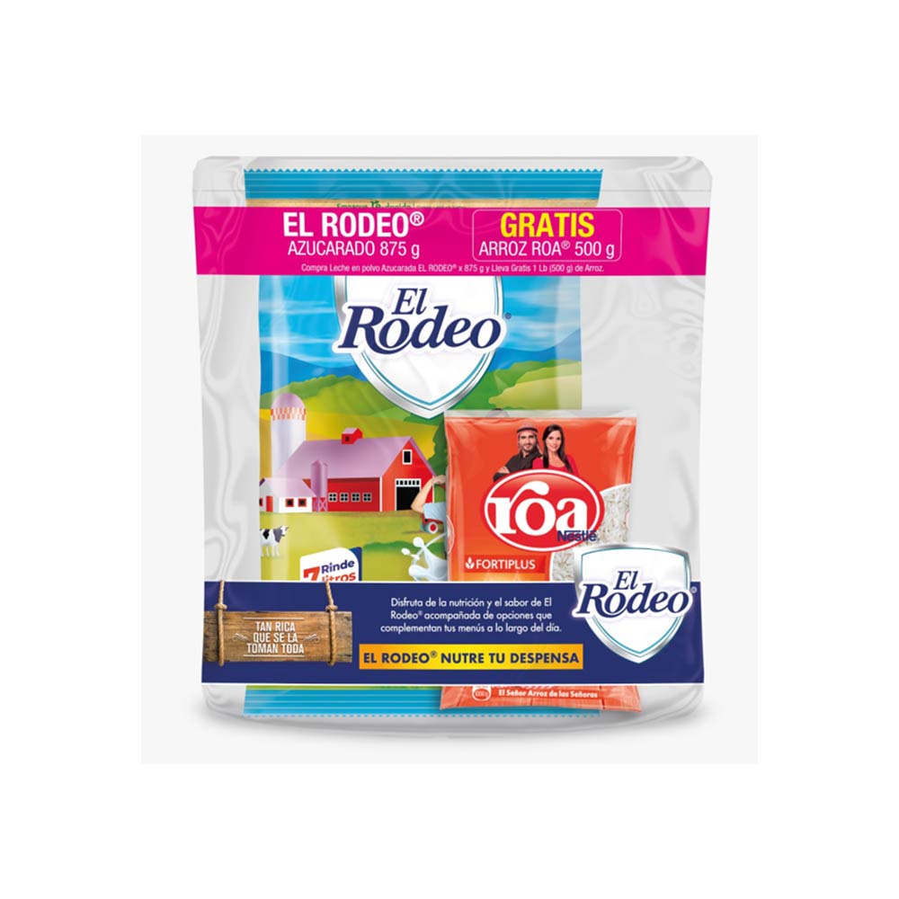 Leche en polvo El Rodeo calcio vitamina C x875g + Arroz Roa x500g ...