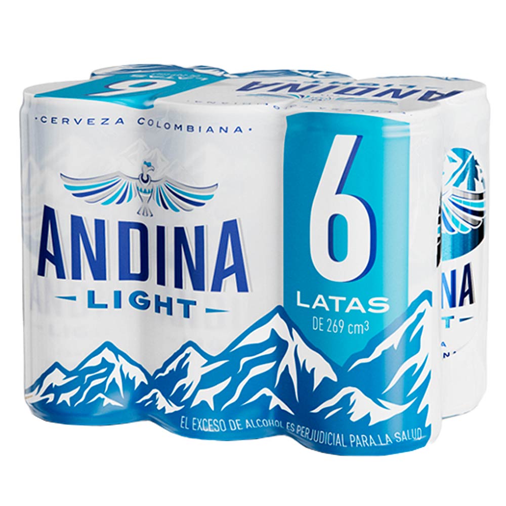 Cerveza Andina Light x6 lata de 269ml | Tiendas Jumbo