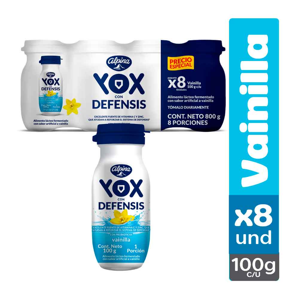 Yox Defensis vainilla x8und x100g | Tiendas Metro
