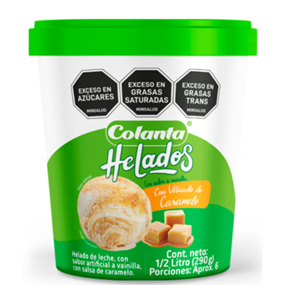 Helado Colanta vainilla vetado caramelo x290g - Tiendas Metro
