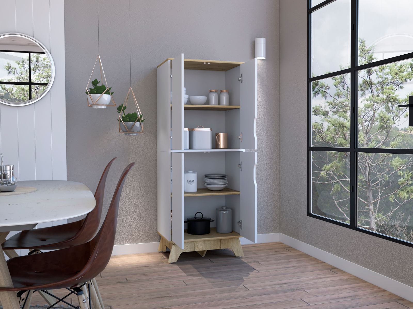 Alacena de Cocina Bi Color 4P 150 X 60 RTA Blanco Duna - Tiendas Jumbo