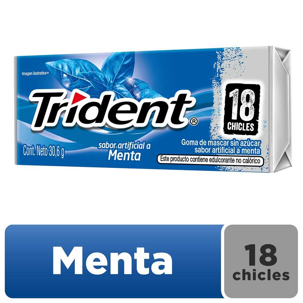 Chicle Trident Menta sin azúcar x18 | Tiendas Metro