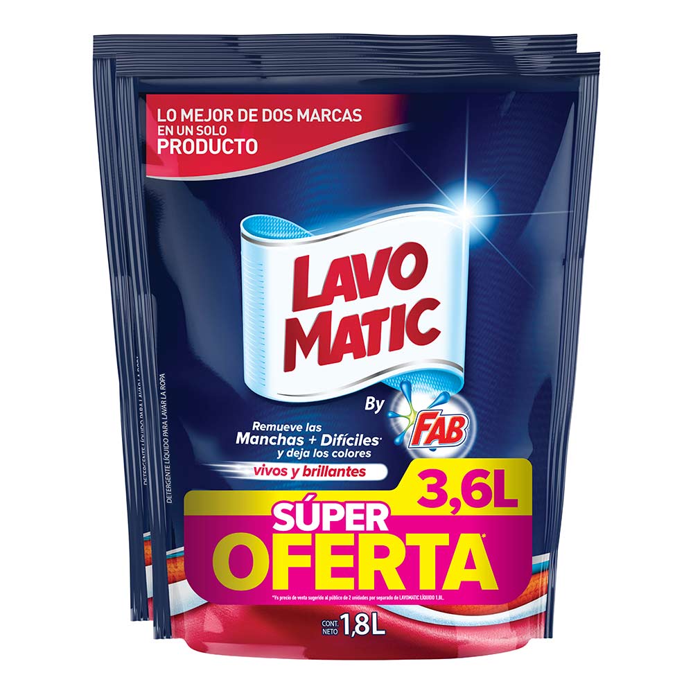 Detergente Lavomatic Liquido Doypack X2und X18l C U Tiendas Metro