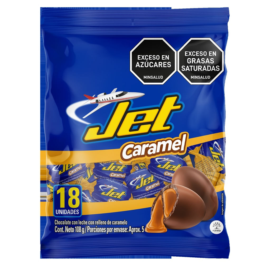 Chocolate Jet Relleno Caramelo x18und x6g c-u - Tiendas Metro